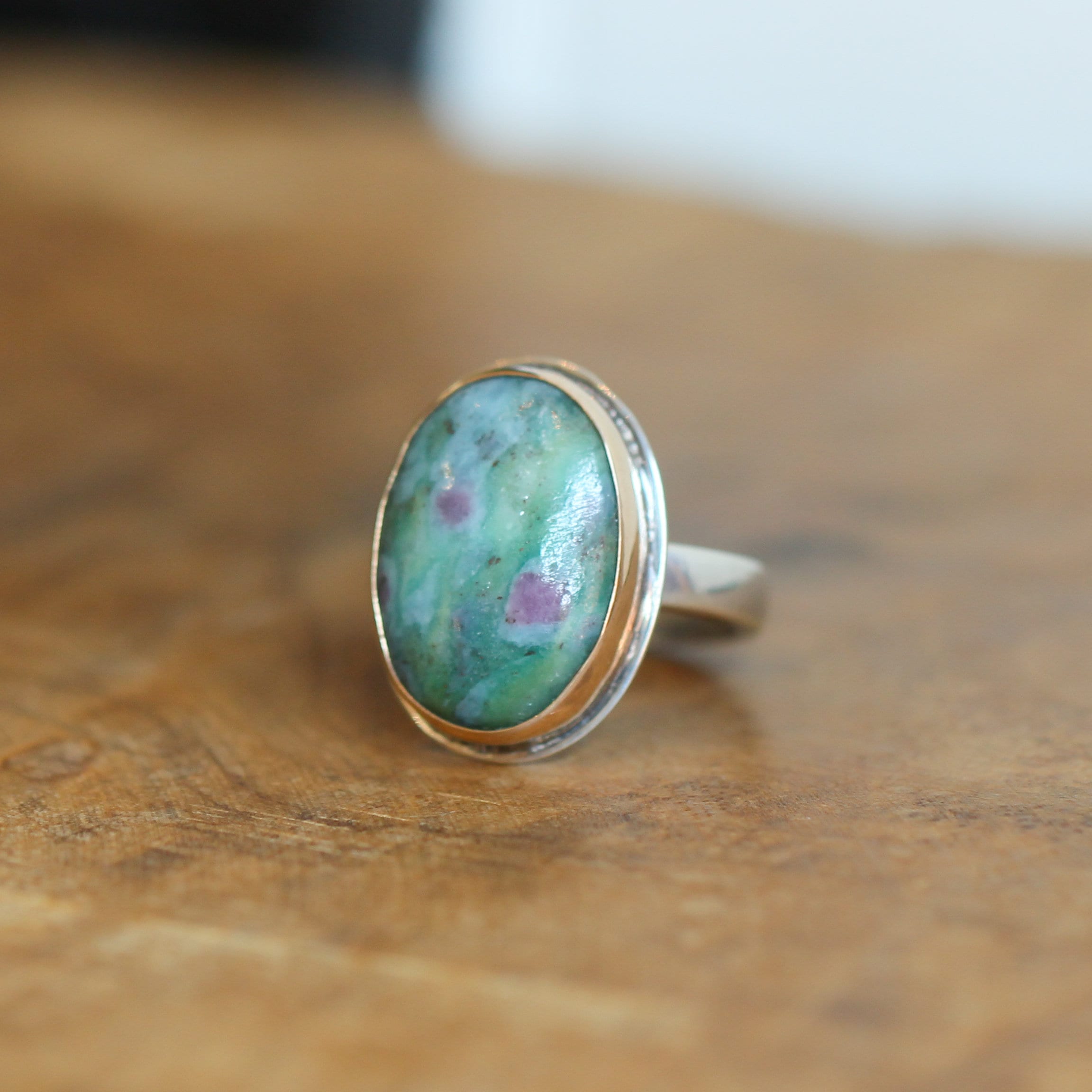 Ruby in Fuchsite Ring - Choose Your Stone - Boho Ring - .925 Sterling ...