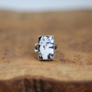 White Buffalo Statement Ring White Buffalo Rectangle Ring Silversmith ...