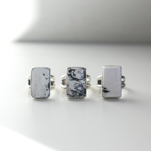 White Buffalo Statement Ring - White Buffalo Rectangle Ring ...