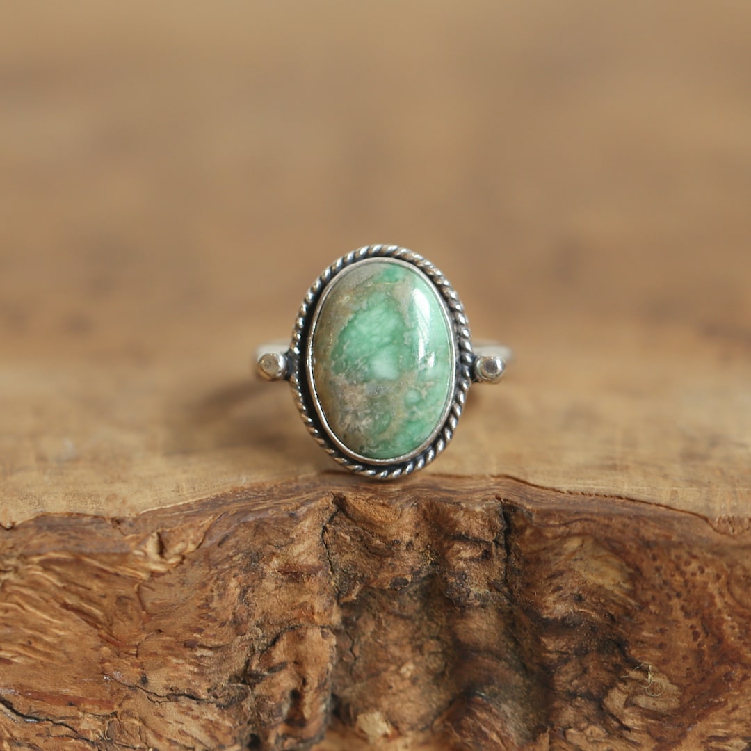 Variscite Lasso Ring - Green Variscite Ring - Sterling Silver - Choose ...