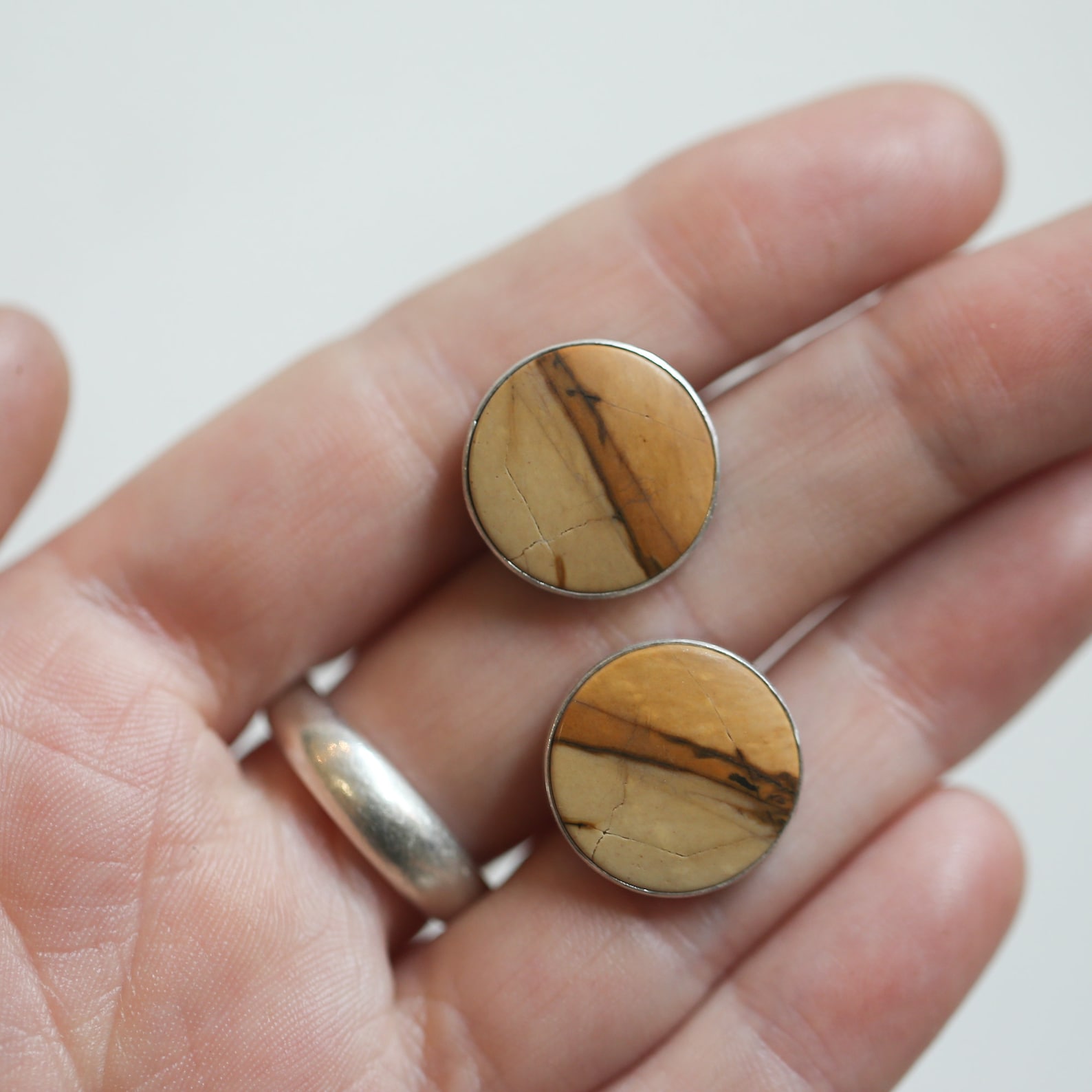 Red Creek Jasper Big Posts - Sterling Silver - Round Jasper Studs ...