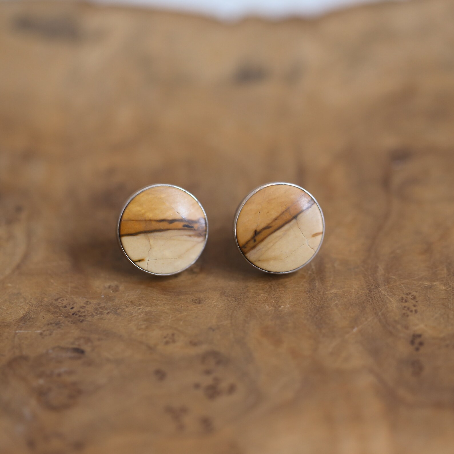 Red Creek Jasper Big Posts - Sterling Silver - Round Jasper Studs ...