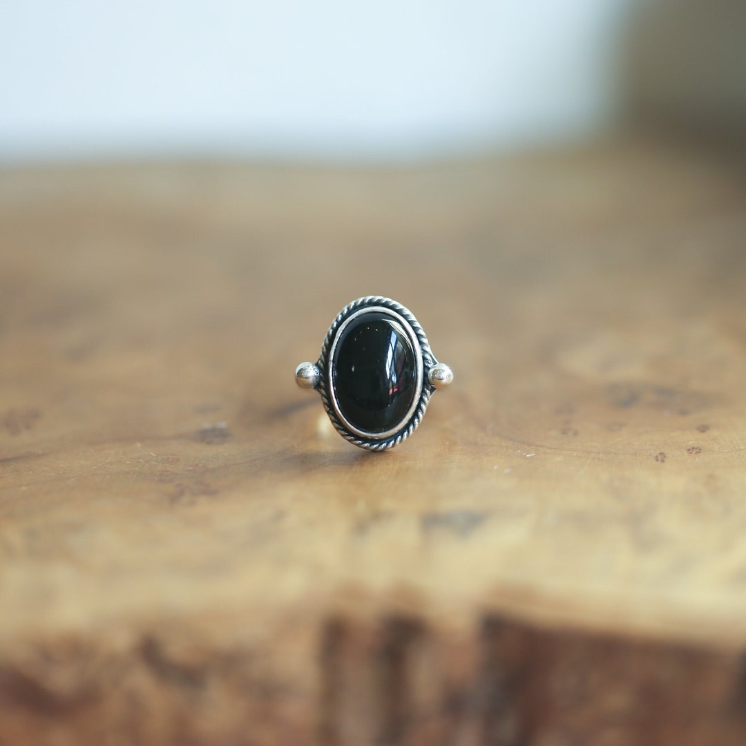 Black Onyx Lasso Ring - Silversmith Ring - Black Onyx Ring - Western ...