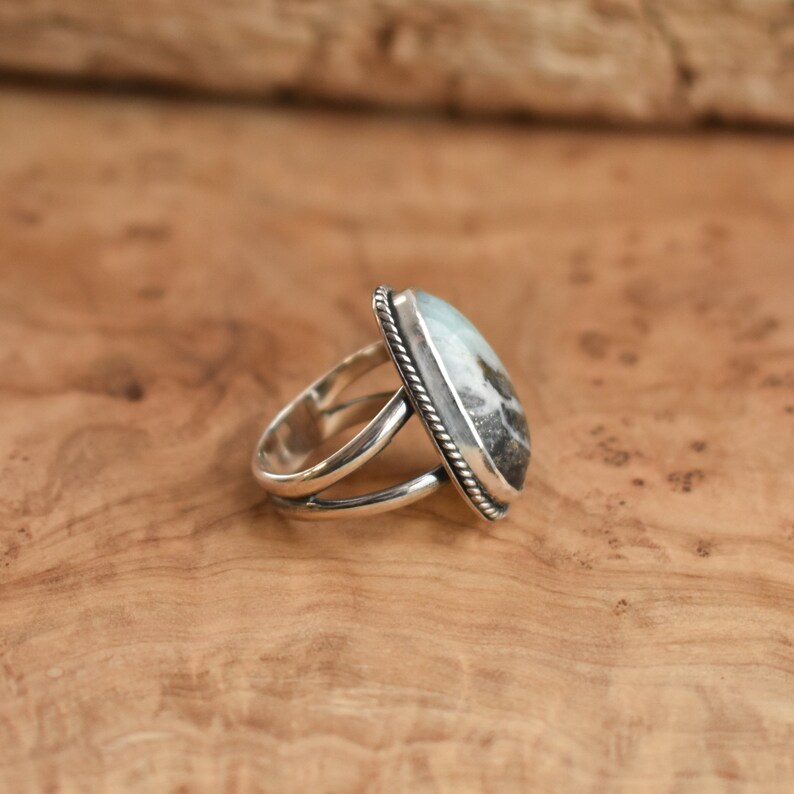 Amazonite Boho Ring - Mint Colored Ring - Unique Silversmith ...