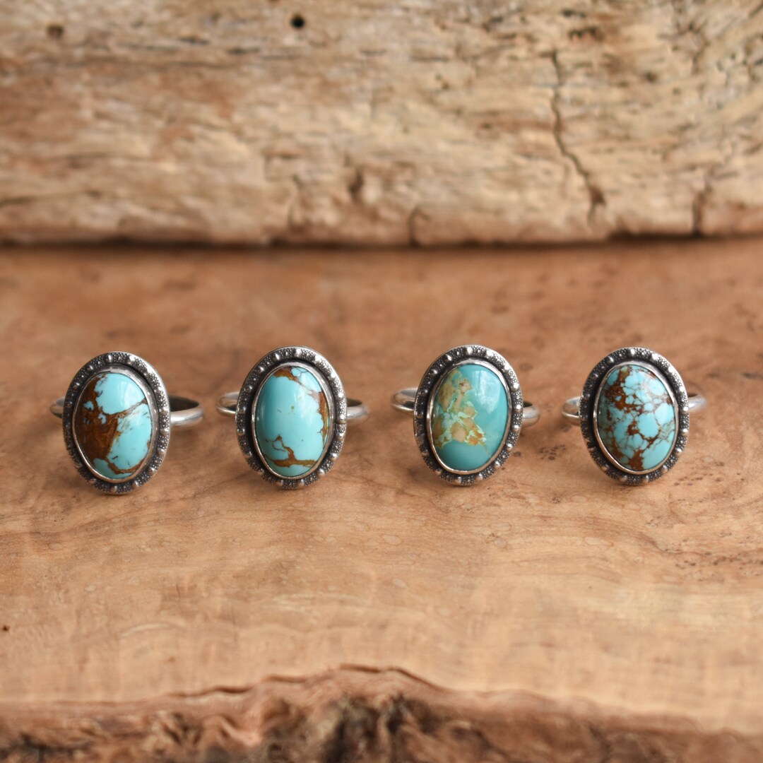 Ready to Ship Textured Turquoise Ring Western Turquoise Ring ...