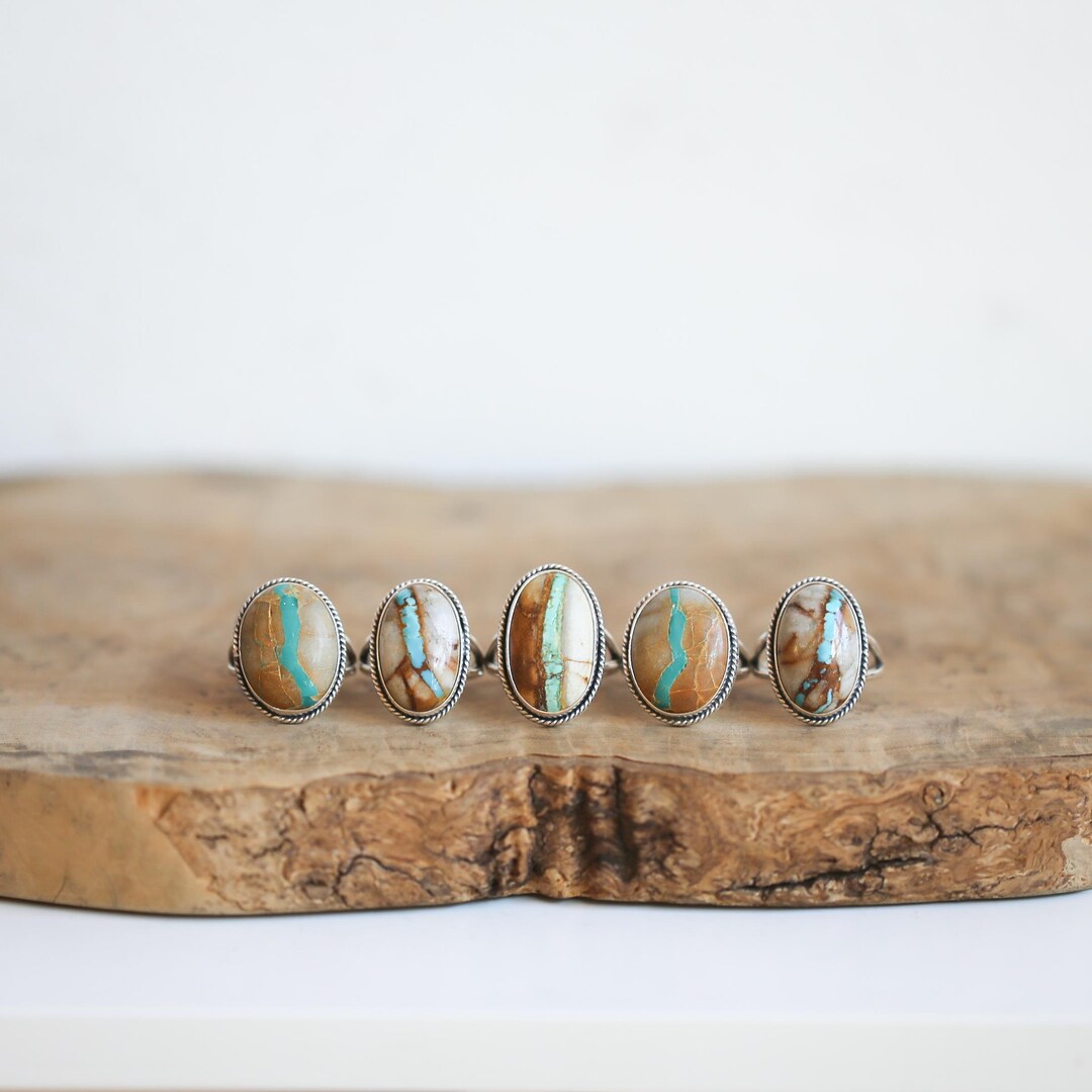 Royston Ribbon Turquoise Ring - OOAK Royston Turquoise Ring - Ready to ...