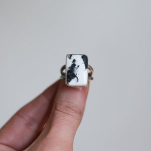White Buffalo Statement Ring White Buffalo Rectangle Ring Silversmith ...