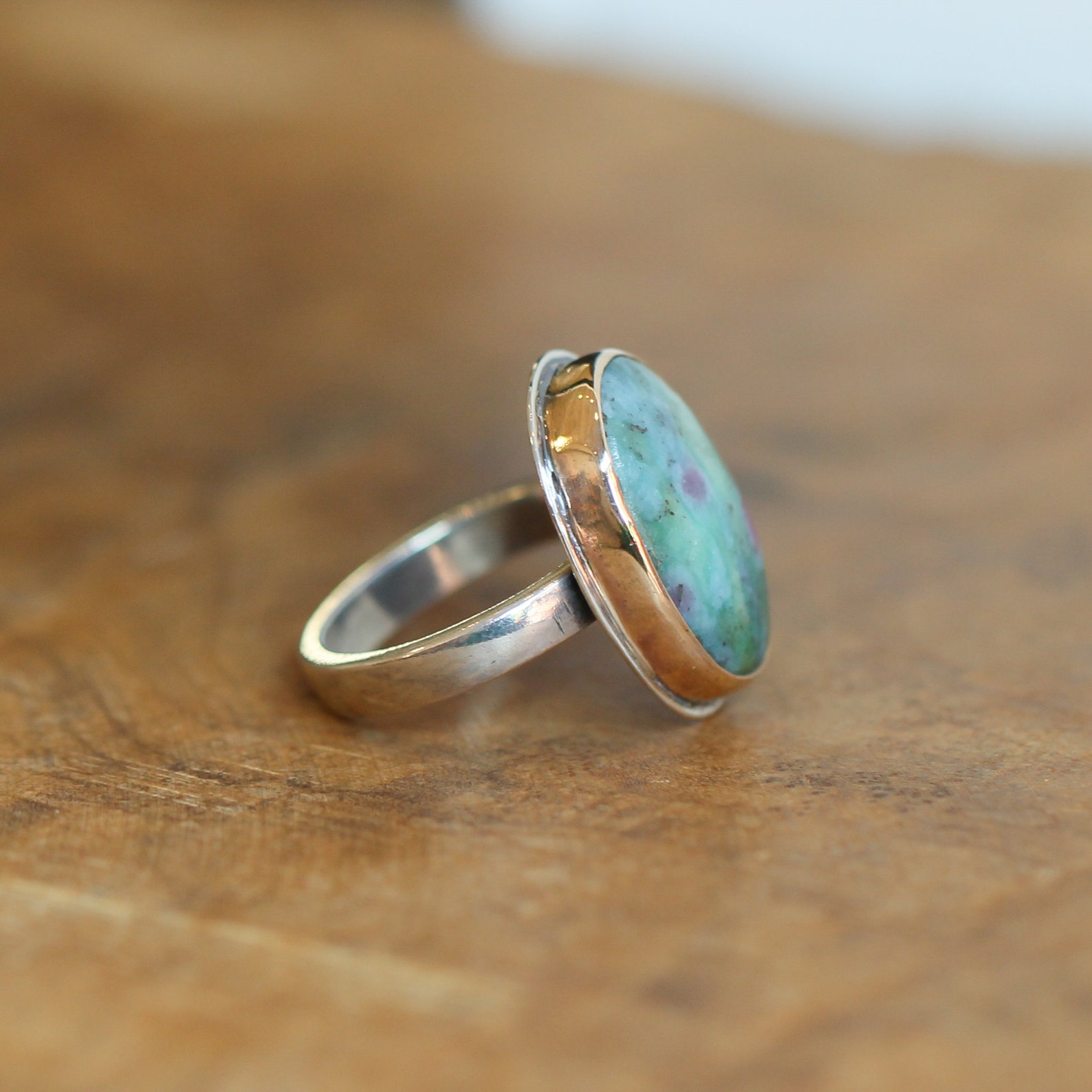 Ruby in Fuchsite Ring - Choose Your Stone - Boho Ring - .925 Sterling ...