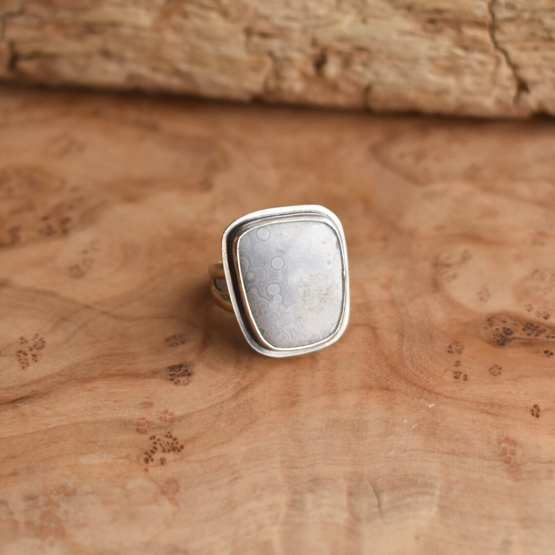 Luna Agate Ring - .925 Sterling Silver - OOAK - Choose Your Own Stone ...