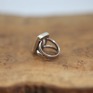 White Buffalo Statement Ring White Buffalo Rectangle Ring Silversmith ...