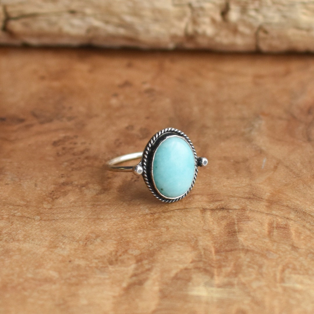 Amazonite Delica Ring - Mint Colored Ring - Silversmith - Soft ...