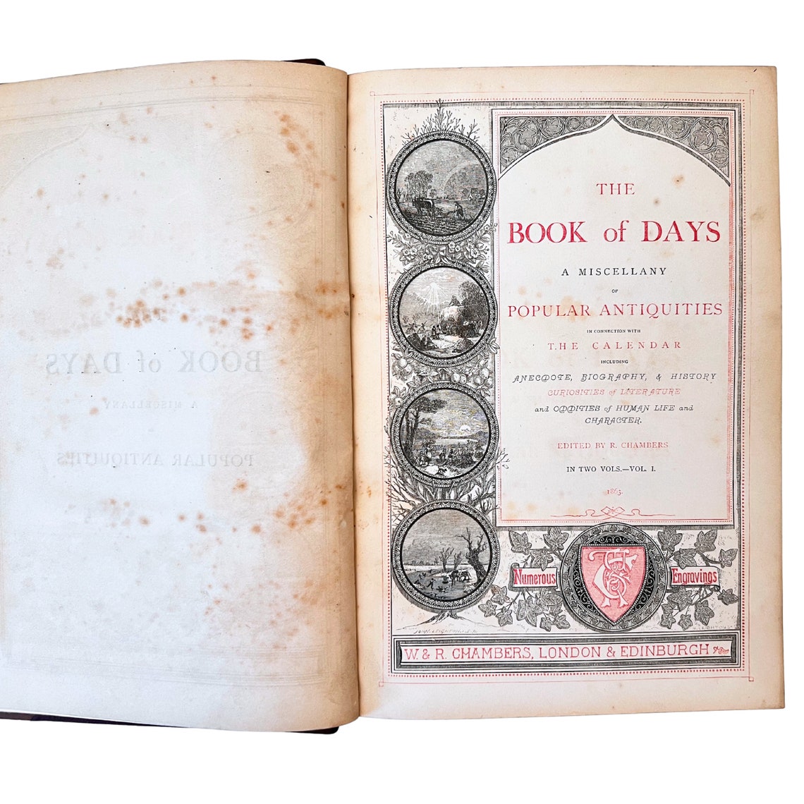 1865 the Book of Days Vol.1 and Vol.2, A Miscellany of Popular ...