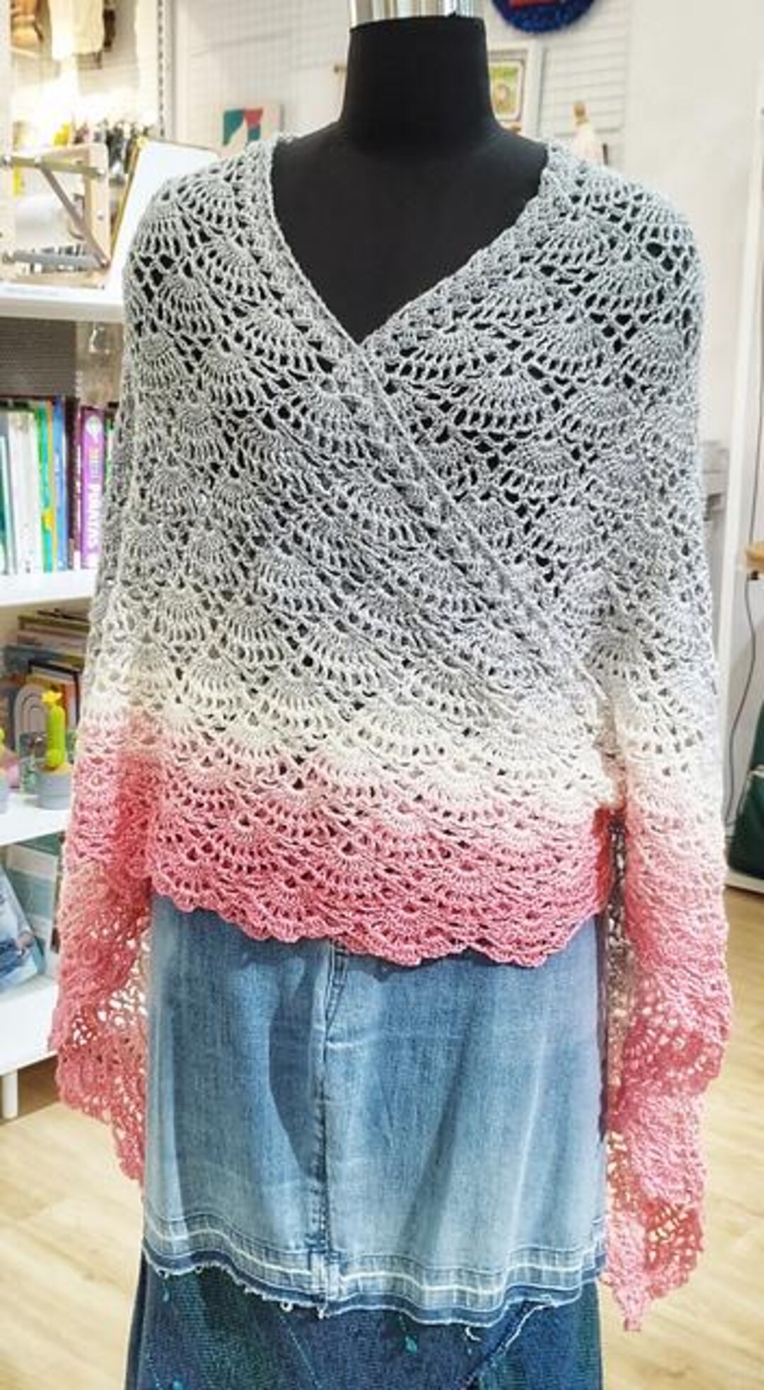 Lacy Fans Crochet Shawl - Etsy