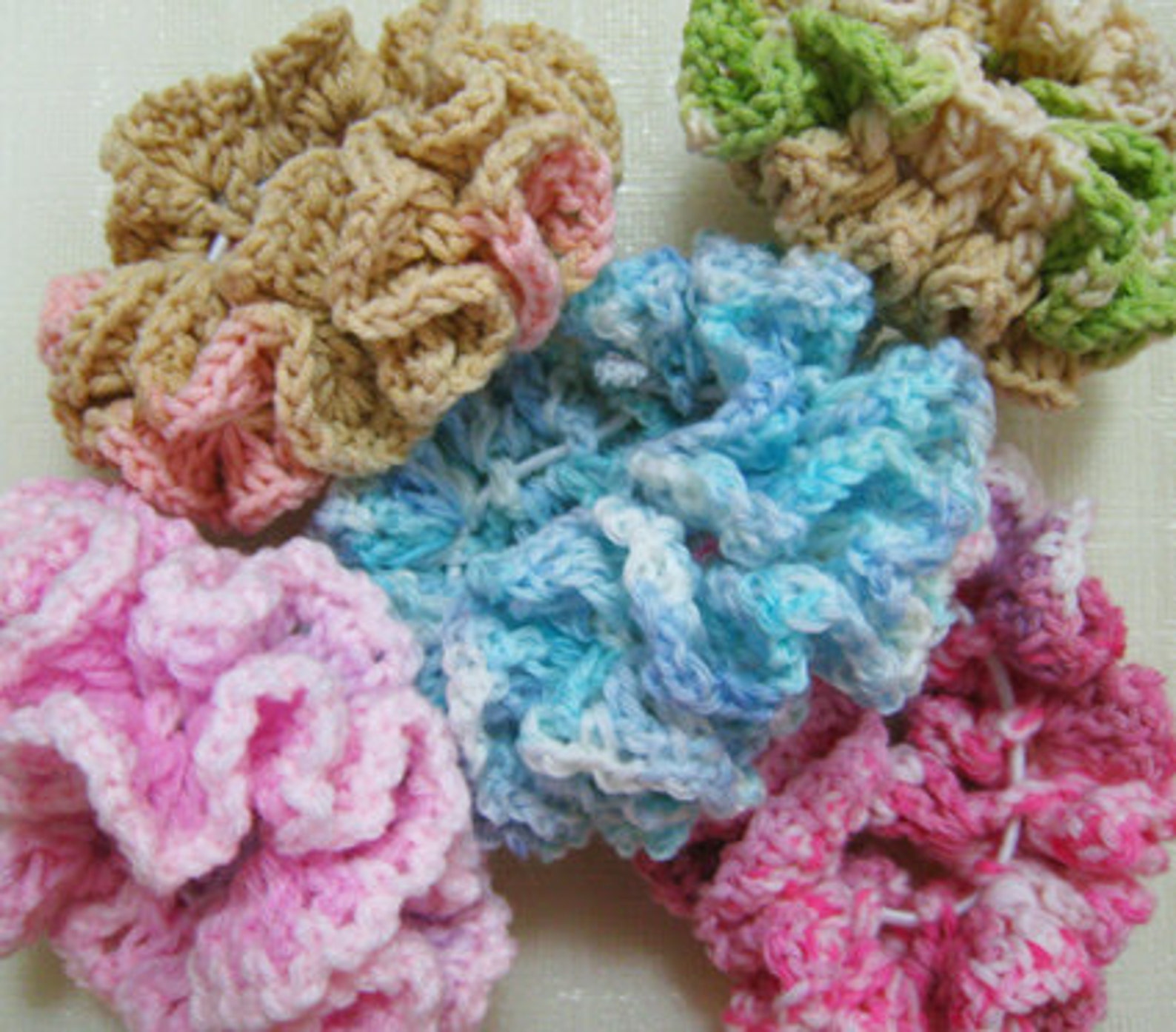 Double Ruffle Crochet Scrunchie Pattern - Etsy