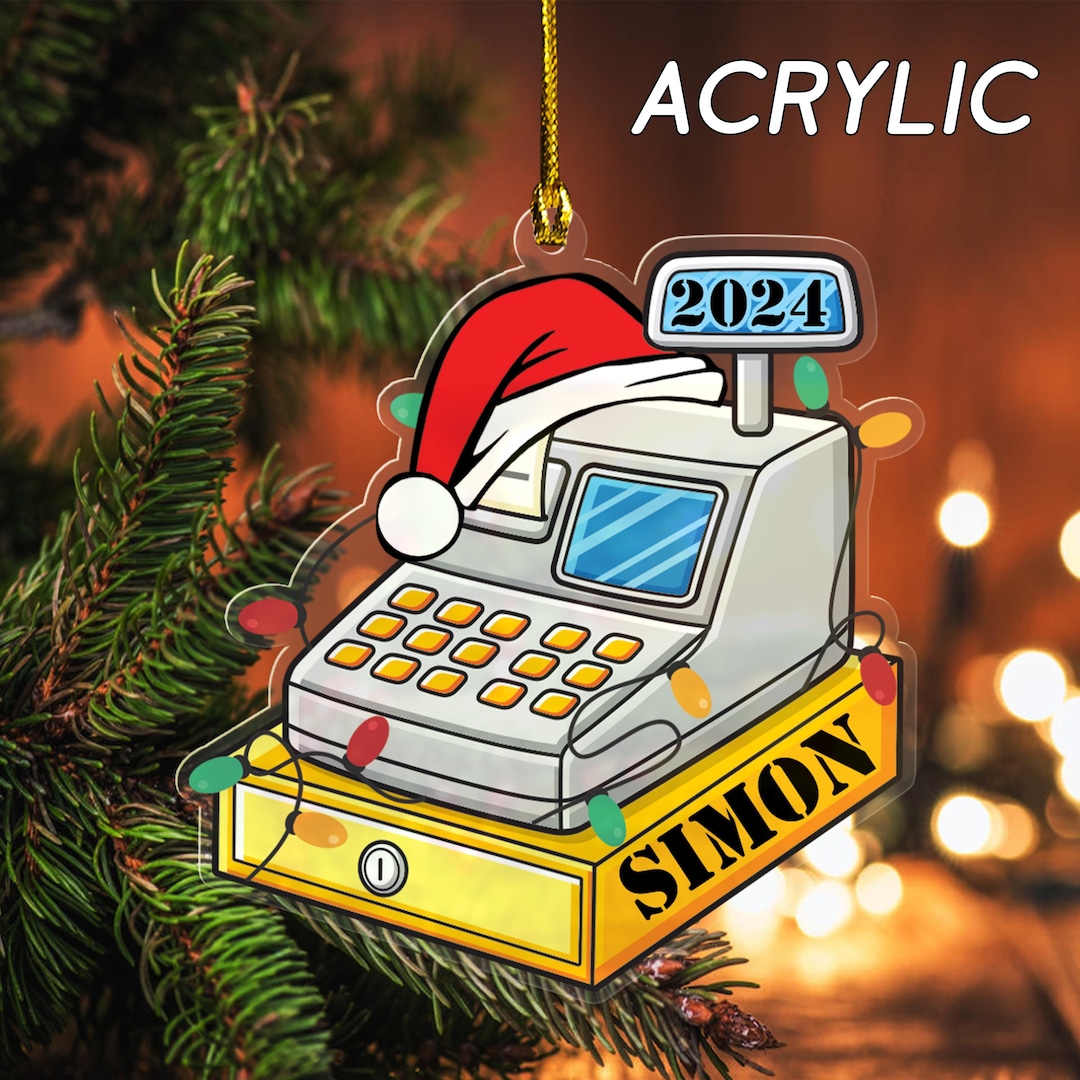 Personalized Cash Register Christmas Ornament, Accountant Ornament ...