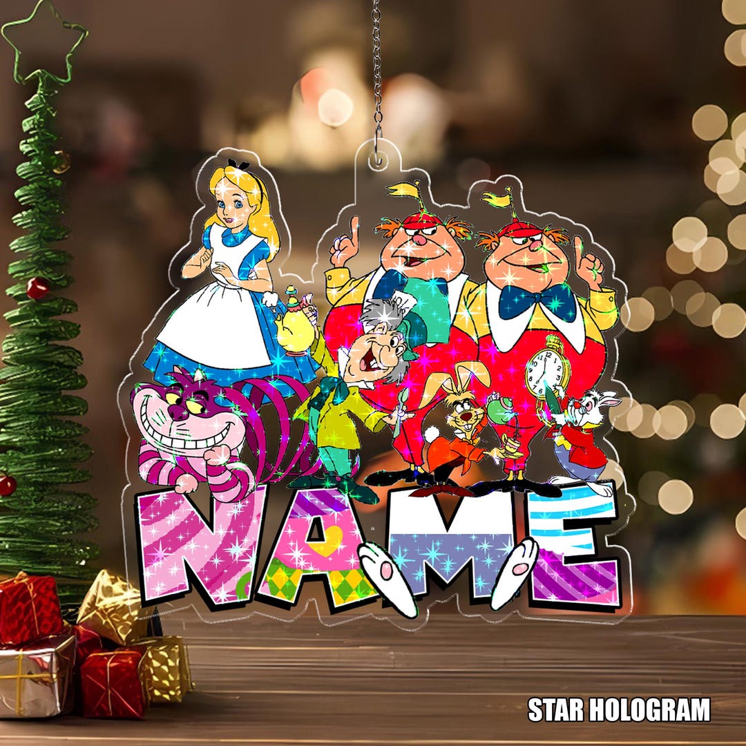 Alice in Wonderlands Christmas Hologram Ornament Keychain/disney Alice ...