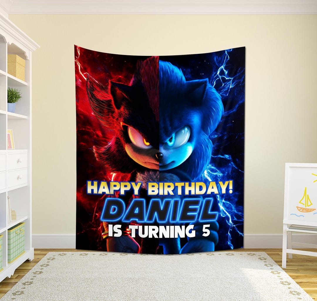 Sonic Shadow Birthday Party Backdrop/sonic Shadow Hedgehog 3 Birthday ...