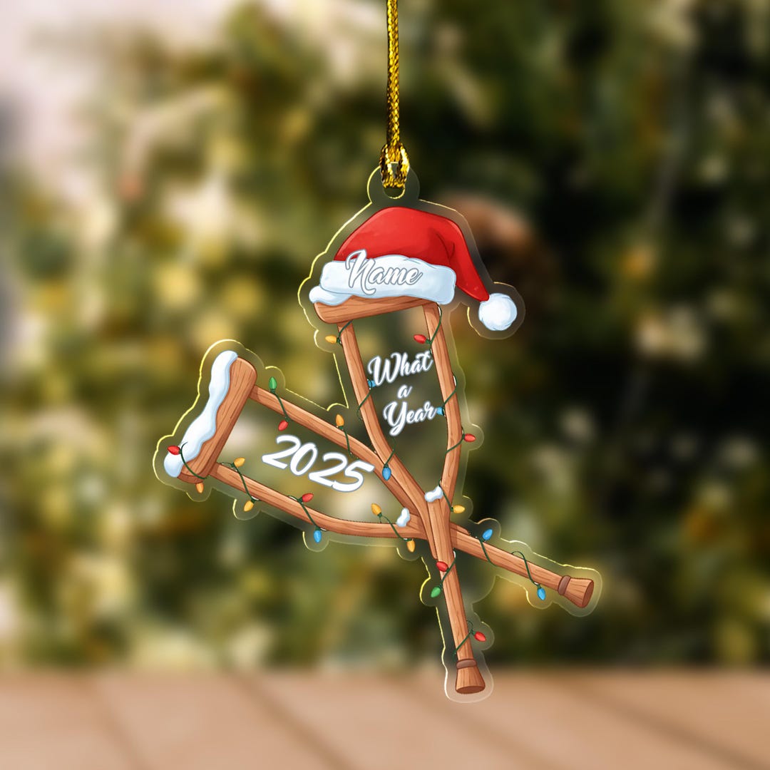 Funny Injury Christmas 2D FLAT Ornament/crutches Holiday Tree ...