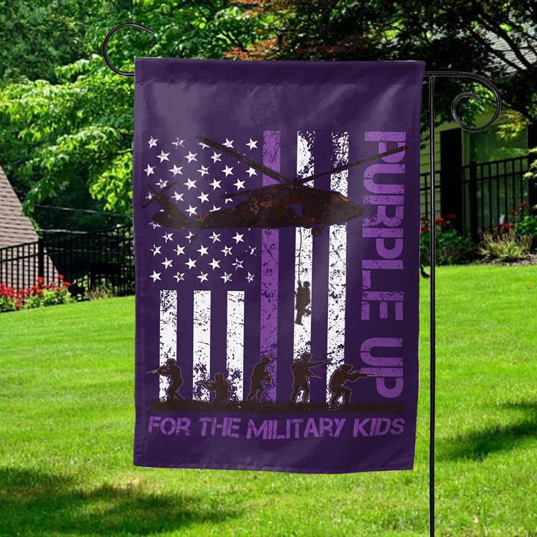 Purple up for the Military Child Garden Flag, Month of Military Child ...