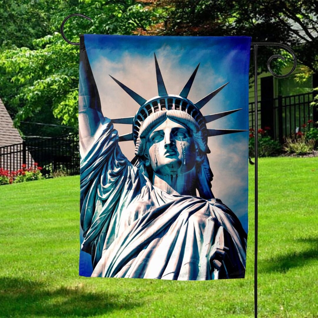 Weeping Statue of Liberty Garden Flag, Double Sided, Anti-trump Flag ...