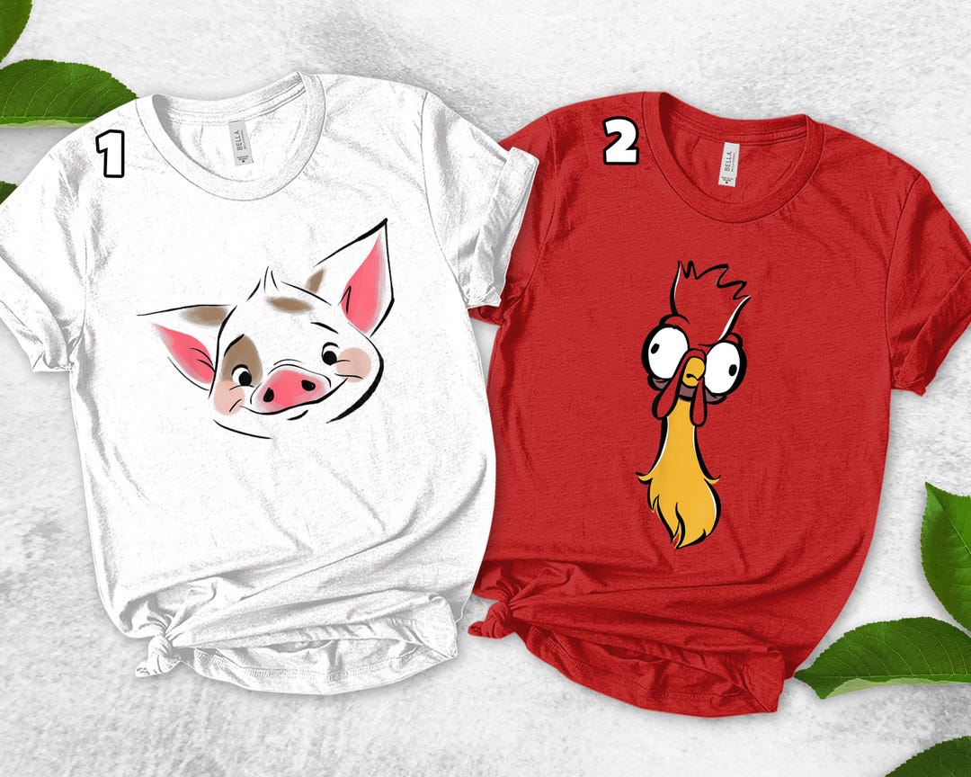 Disney Moana Pua and Hei Hei Rooster Big Face Halloween Costume Shirt ...