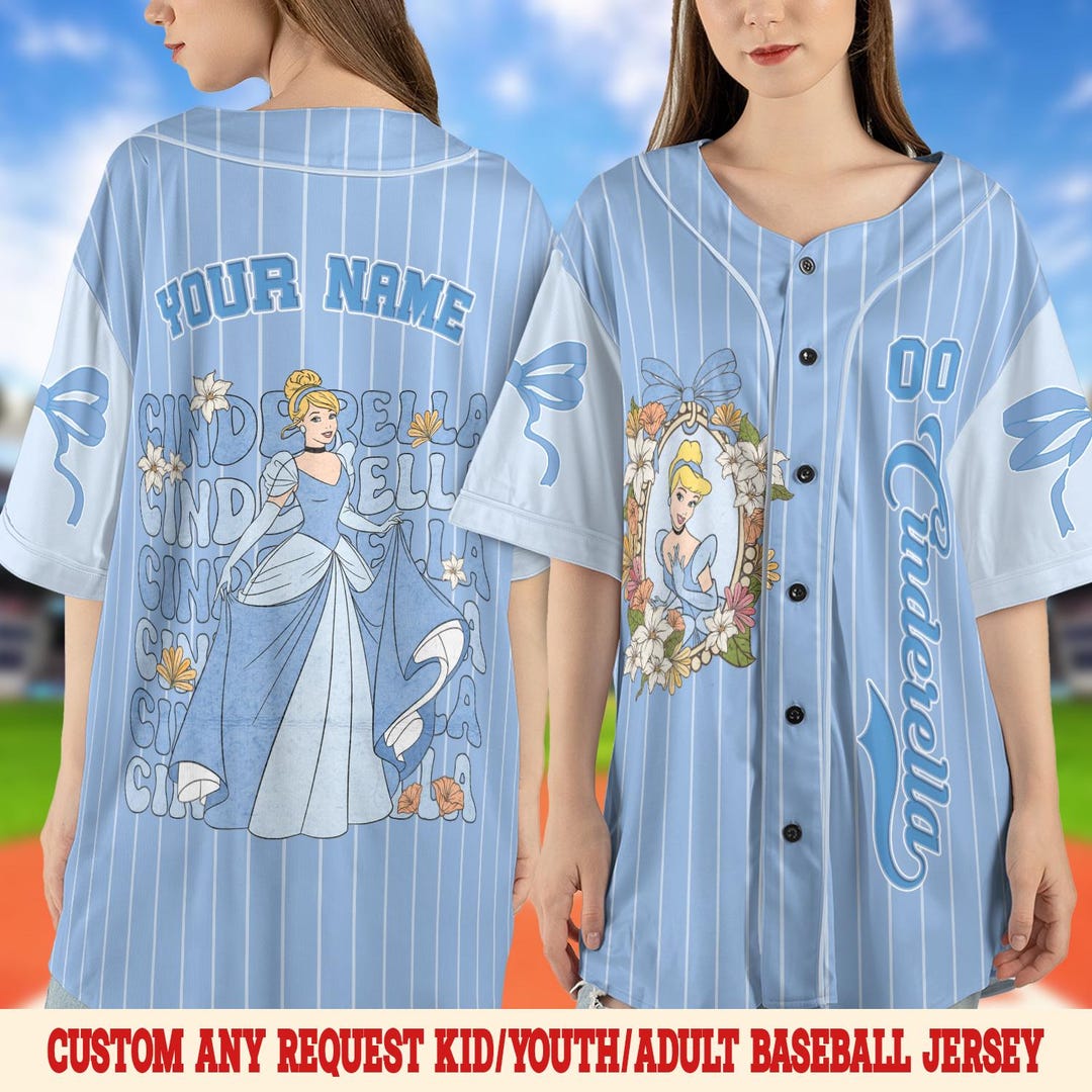 Disney Cinderella Baseball Jersey, Retro Disney Princess Jersey, Disney ...