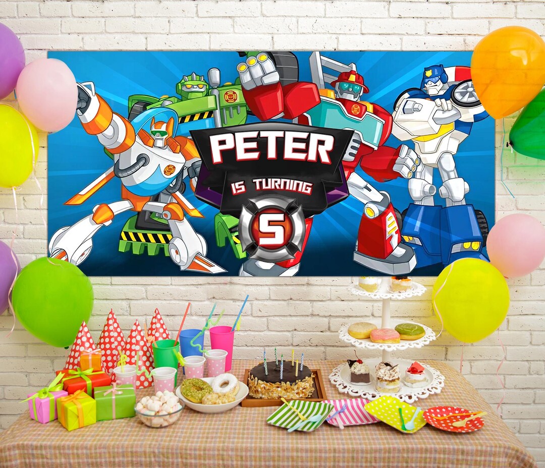 Transformers Birthday Party Backdrop/transformers Birthday Banner ...