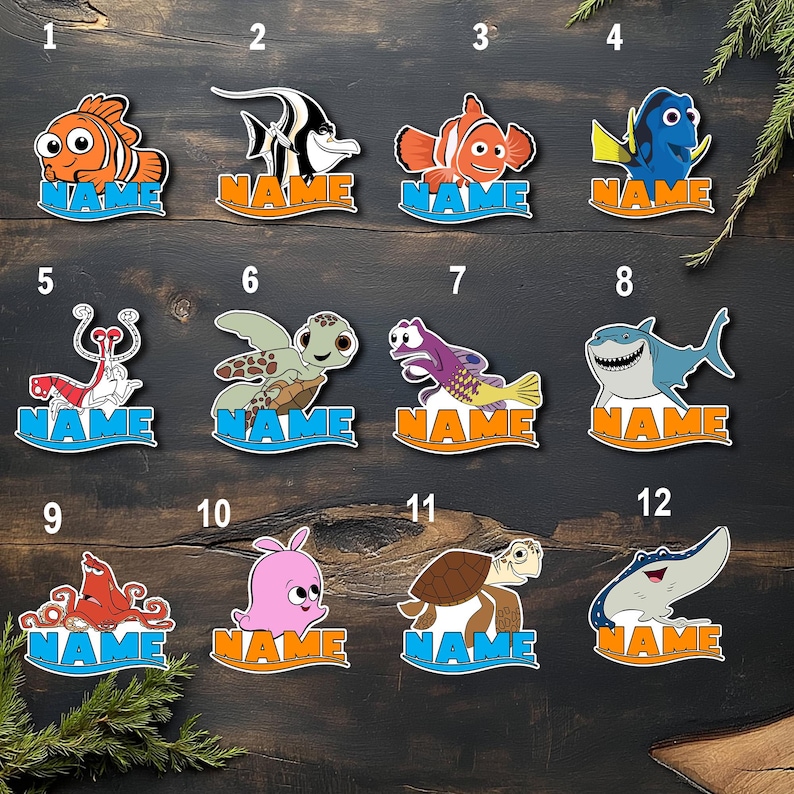 All Characters Finding Nemo Dory Magnet,marlin Squirt Bruce Crush ...