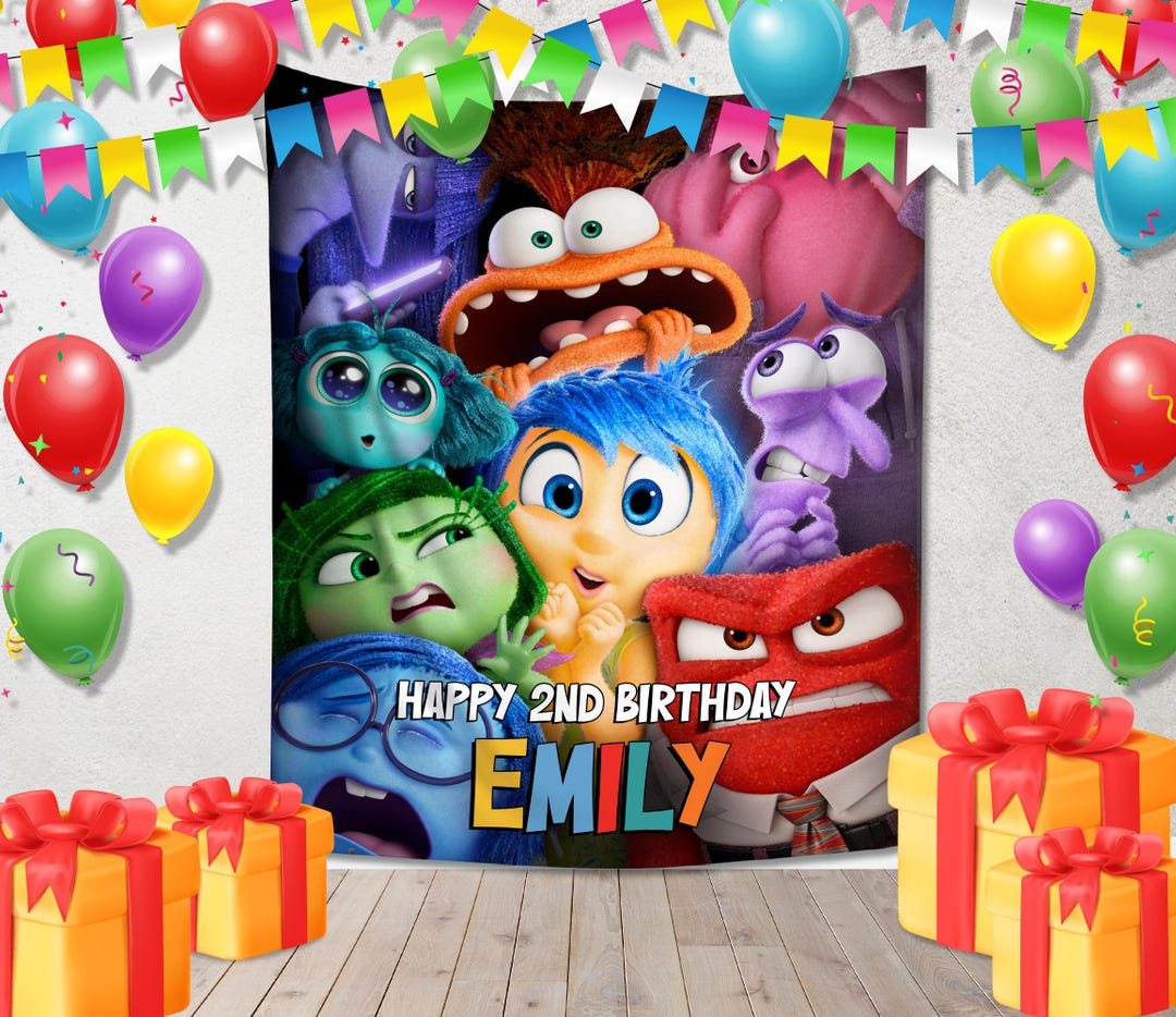 Inside Out 2 Birthday Backdrop/inside Out 2 Birthday Banner/inside Out ...