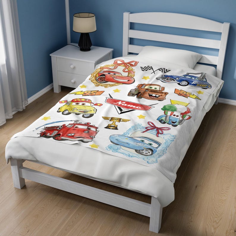 Personalized Disney Cars Blanket, Custom Name Pixar Cars Blanket ...