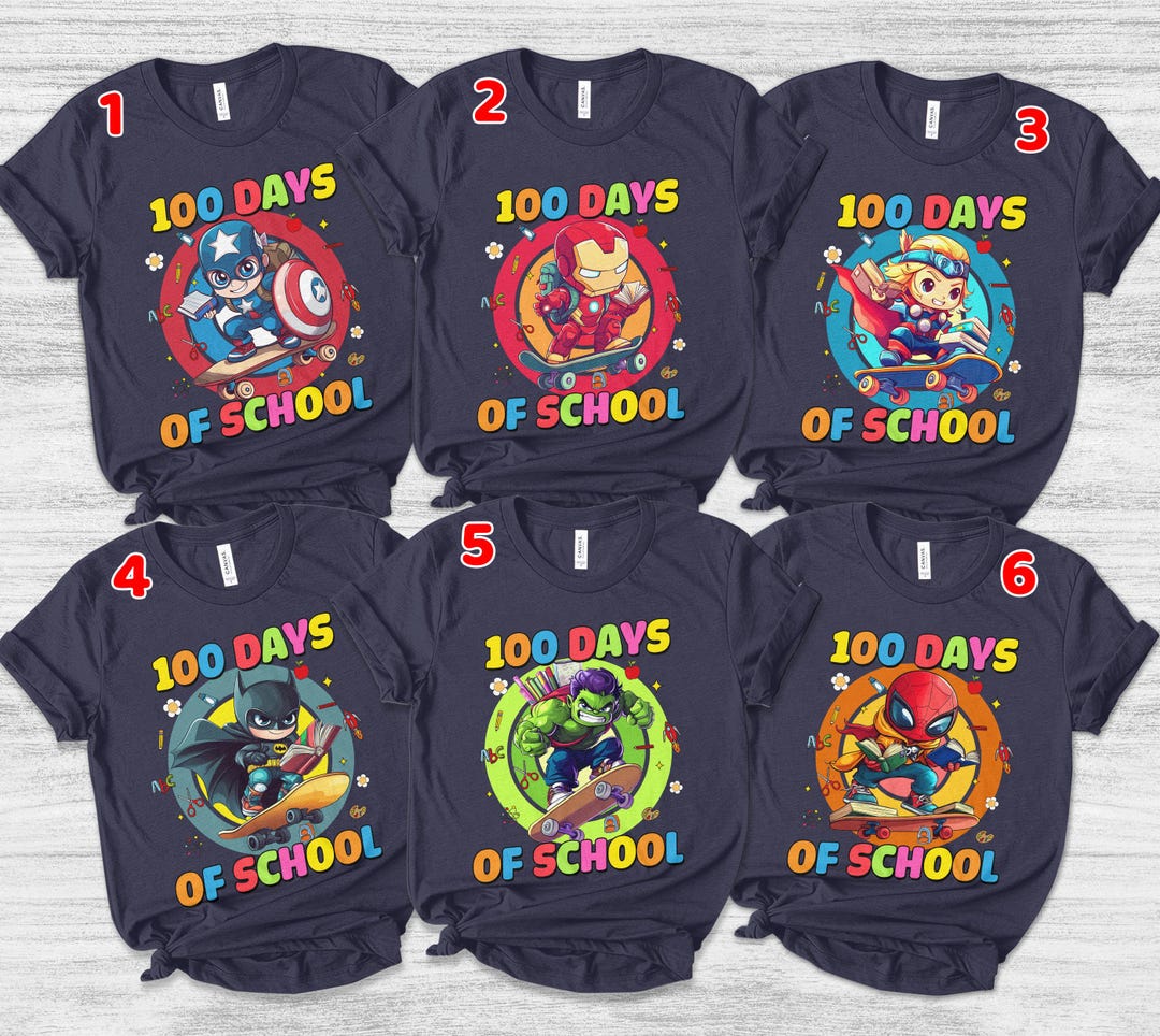 Superhero 100 Days of School Shirt/superhero School Shirt/100 Days of ...
