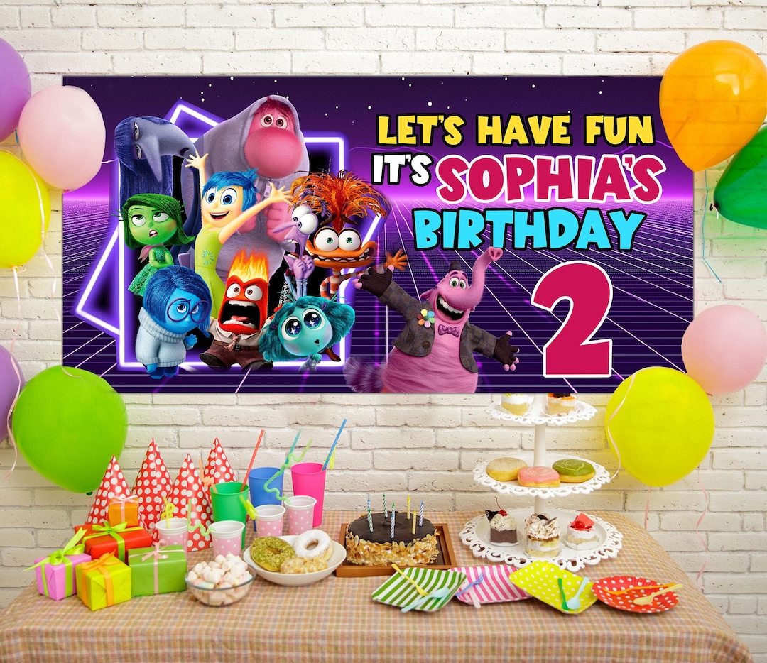 Inside Out 2 Birthday Backdrop/inside Out 2 Birthday Banner/inside Out ...