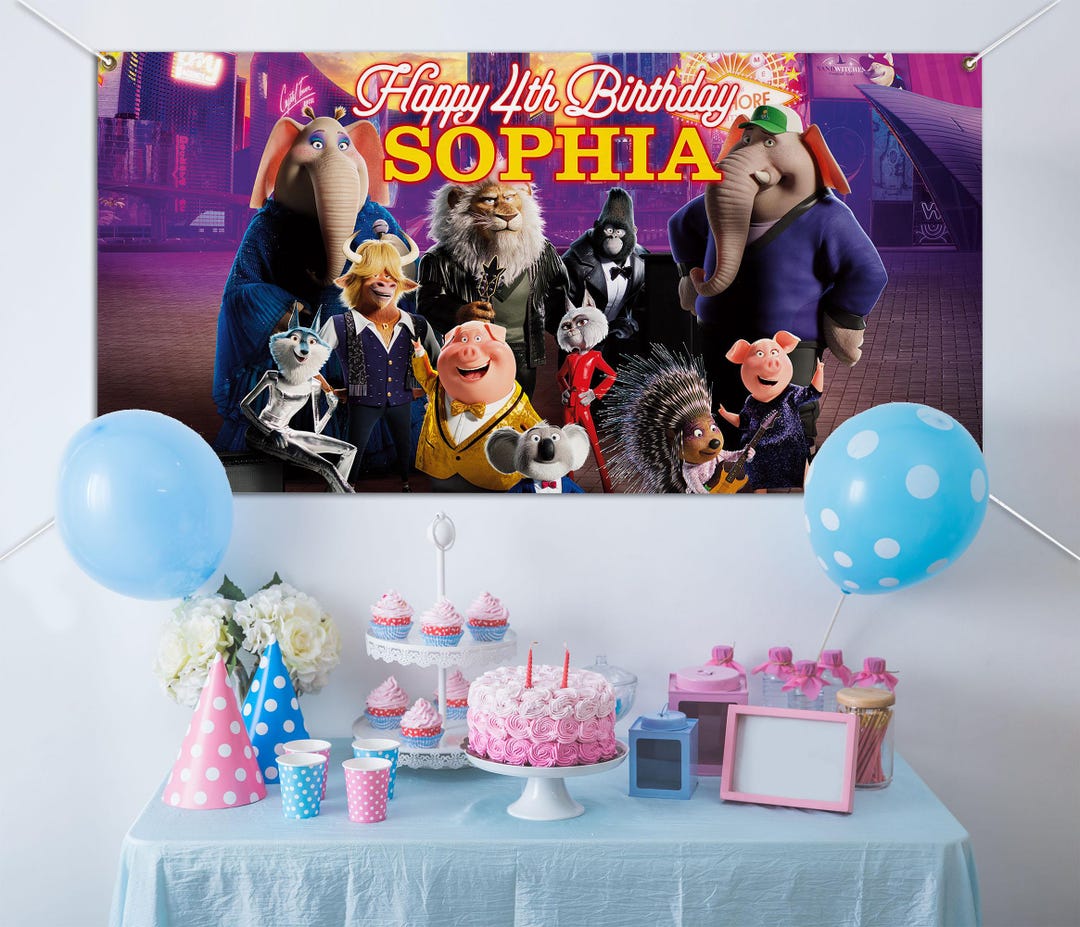 Sing 2,personalized Birthday Party Backdrop,sing 2 Personalized Banner ...