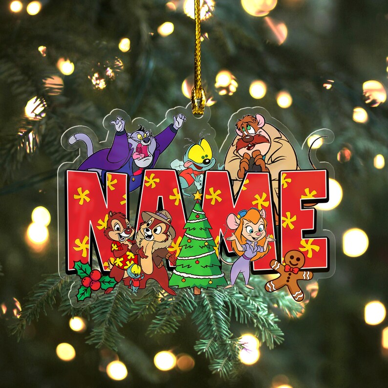 Chip N Dale Christmas Hologram Ornament, Disney Chip Dale Keepsake ...
