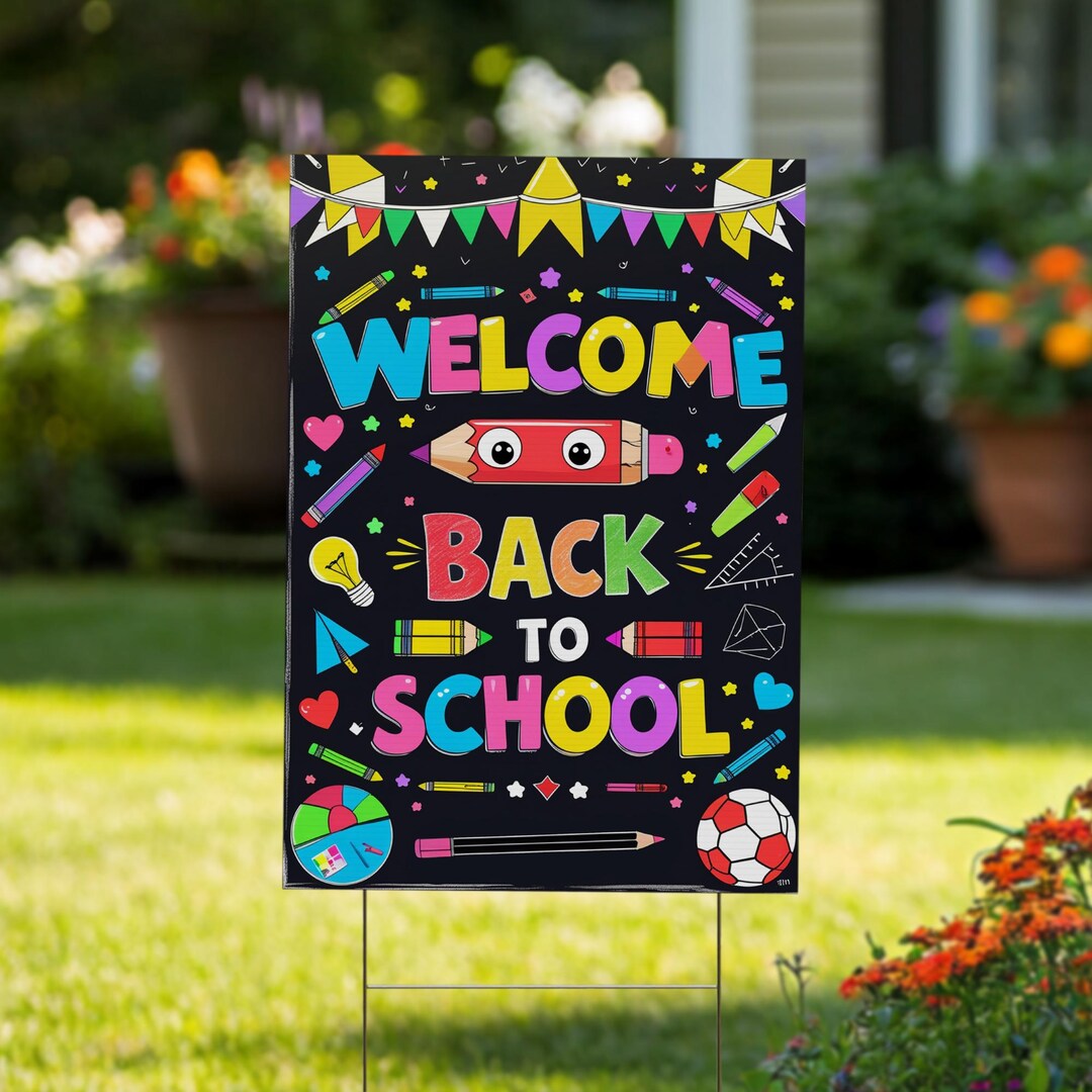 Welcome Back to School Yard Sign Outdoor Decoration Waterproof First ...