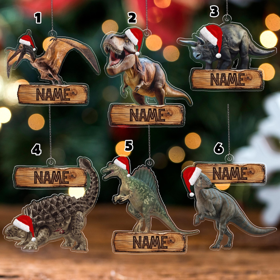 Personalized All Dinosaurs Christmas Ornament, T-rex Christmas Tree ...