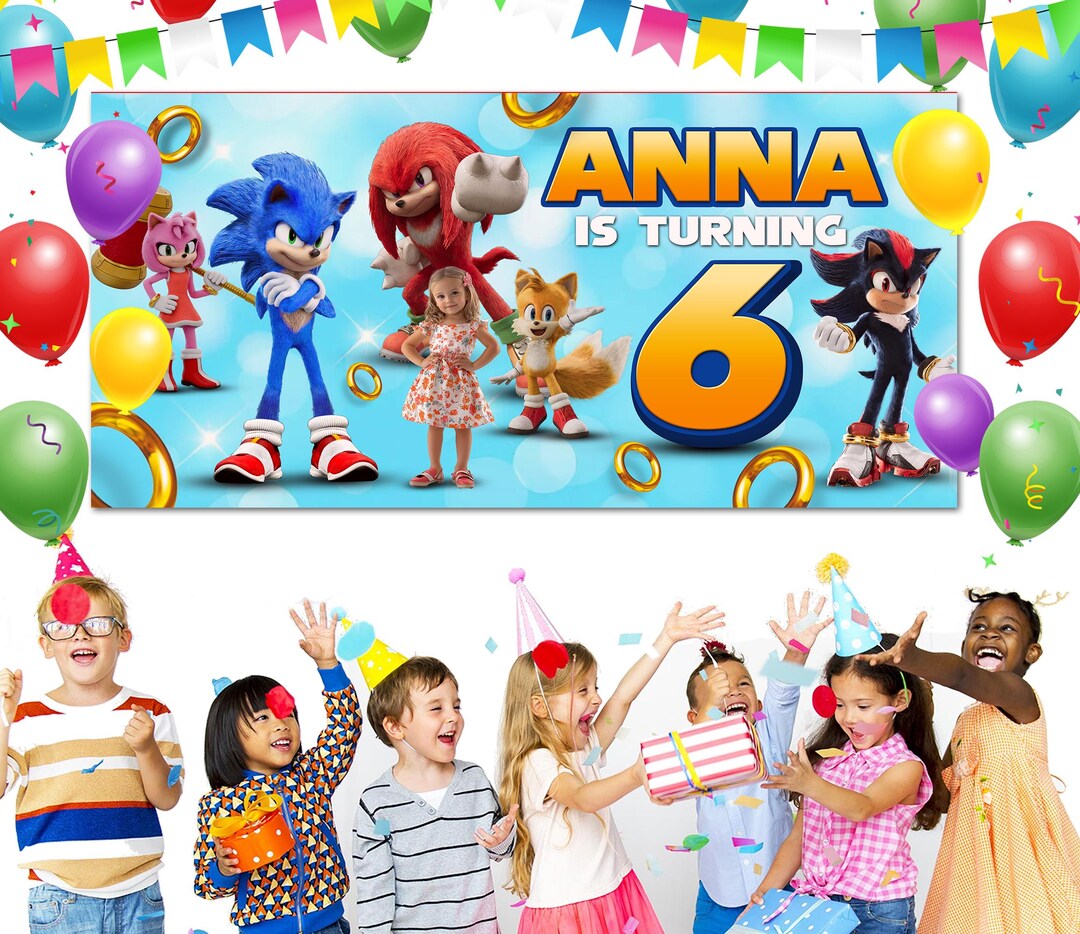 Custom Sonic the Hedgehog 3 Birthday Banner, Sonic Banner, Personalized ...