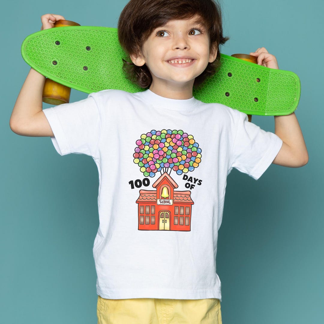 100 Days of School Balloons Shirt, 100th Day of School, 100 Days School ...