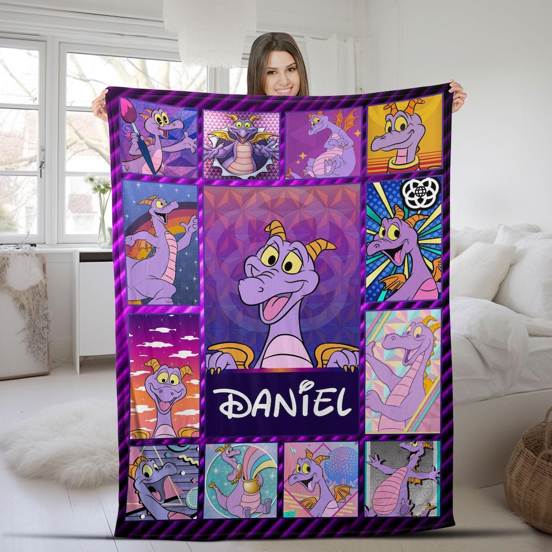 Figment One Little Spark Epcot Park Blanket/purple Dragon Blanket ...