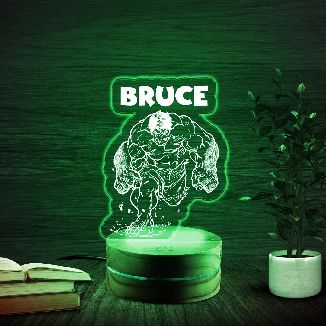 Hulk Light up Art, Personalized Gift, 16 Color LED Kid's Room Night ...