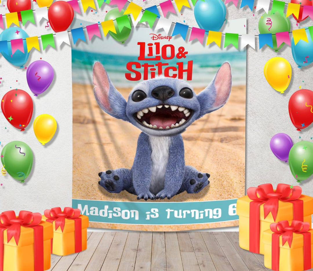 Lilo and Stitch Live Action Movie Birthday Backdrop, Lilo and Stitch ...