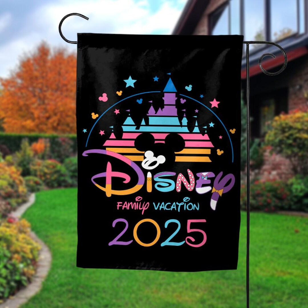 Disneyland 70th Anniversary Flag/mickey Friends Disneyland Castle ...