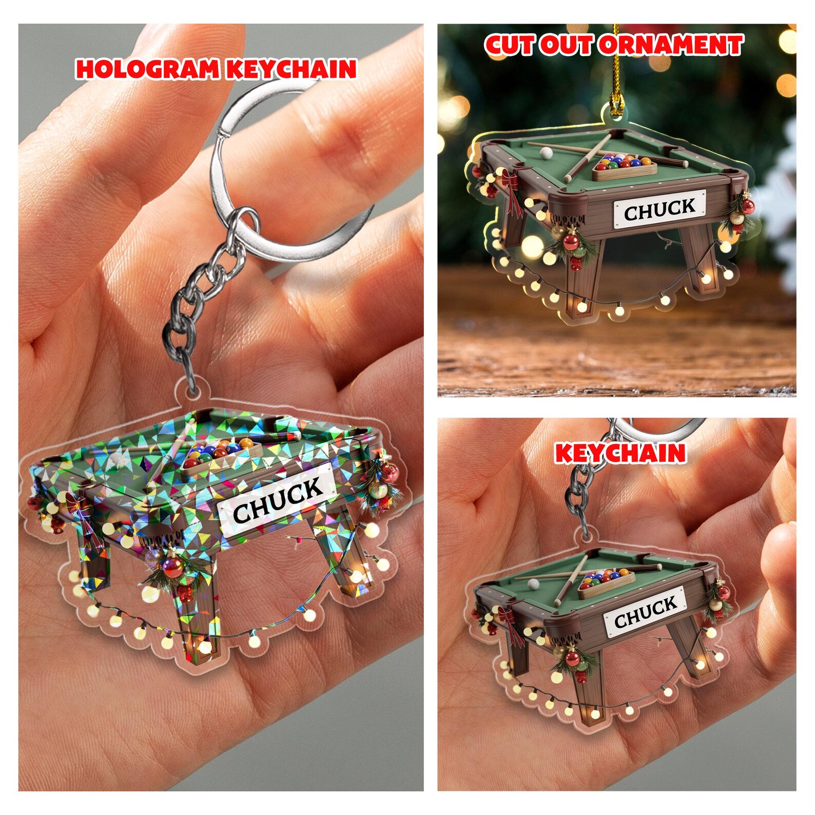 Personalized Billiards Pool Table Ornament, Pool Player Gift, Snooker ...