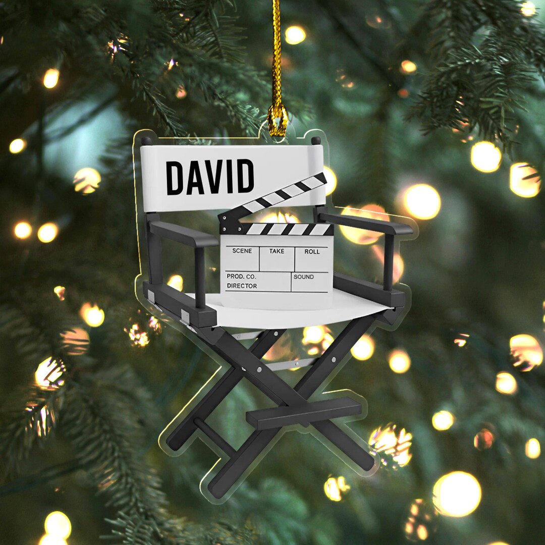 Personalized Director Chain Christmas Ornament, Film Clapper Christmas ...