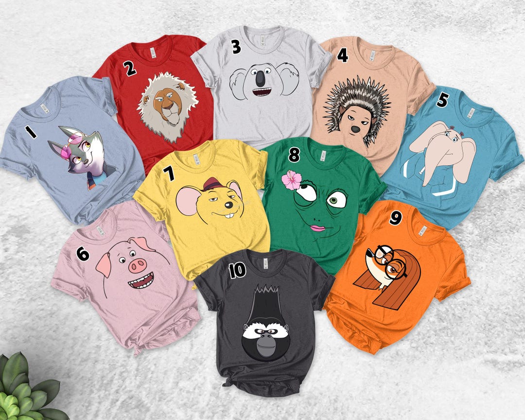 Custom Sing Movie Characters Costume Shirt, Sing Movie Birthday Shirt ...
