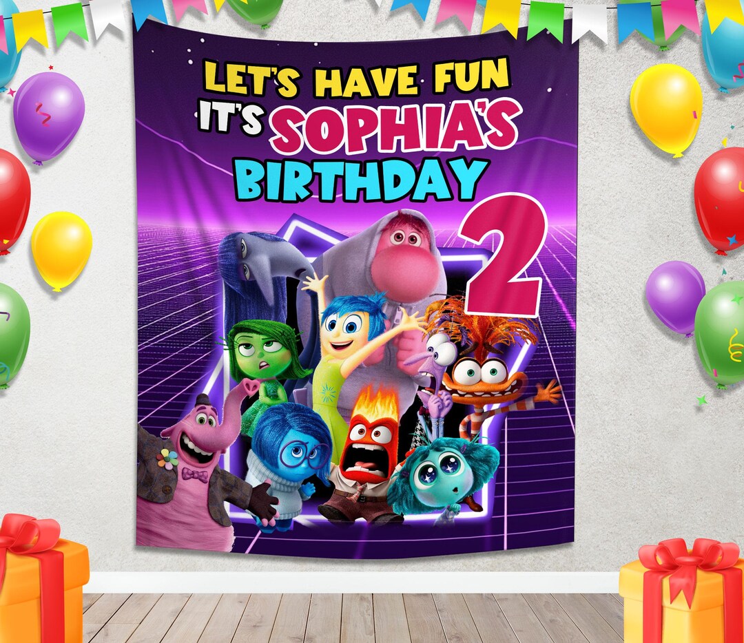 Inside Out 2 Birthday Backdrop/inside Out 2 Birthday Banner/inside Out ...