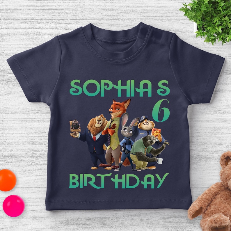 Personalized Name Age Zootopia 2 Birthday Shirt, Disney Judy Hopps Nick ...