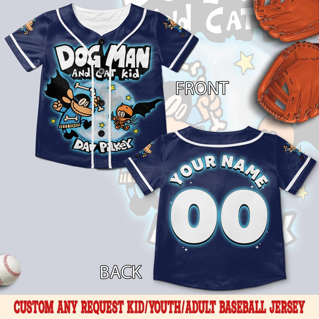 Custom Dog Man Baseball Jersey, Personalized Dog Man and Kid Cat ...