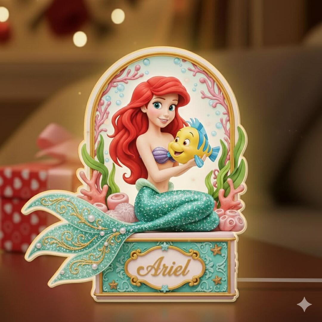 Little Mermaid Birthday Night Light/ariel Night Light/mermaid LED ...