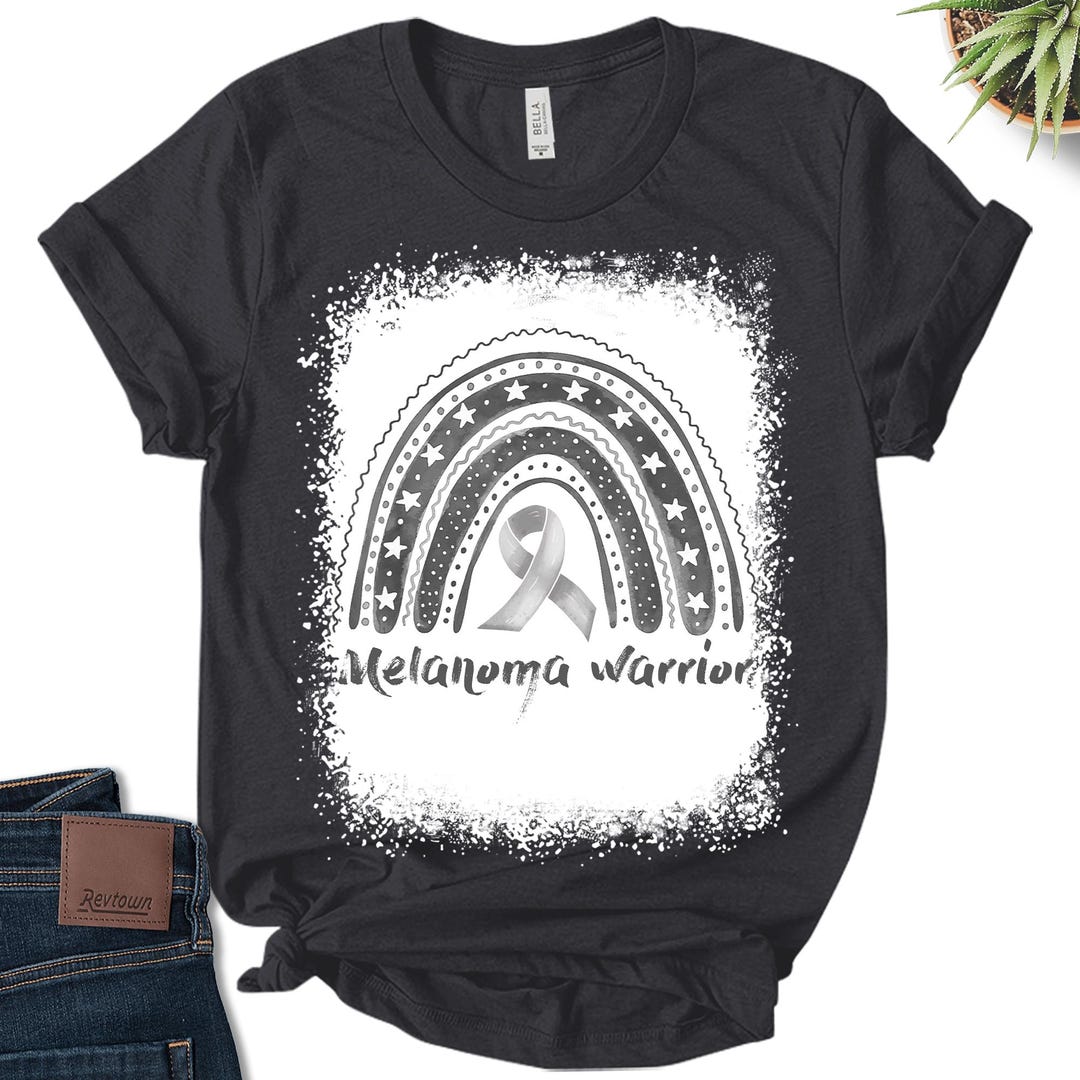 Melanoma Cancer Shirt, Skin Cancer Awareness, Black Ribbon Shirt, Skin ...